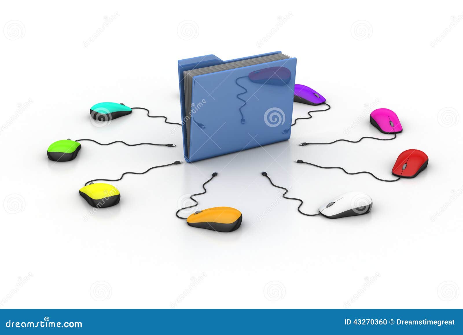 Computer Mouse with File Folder Stock Illustration - Illustration of ...