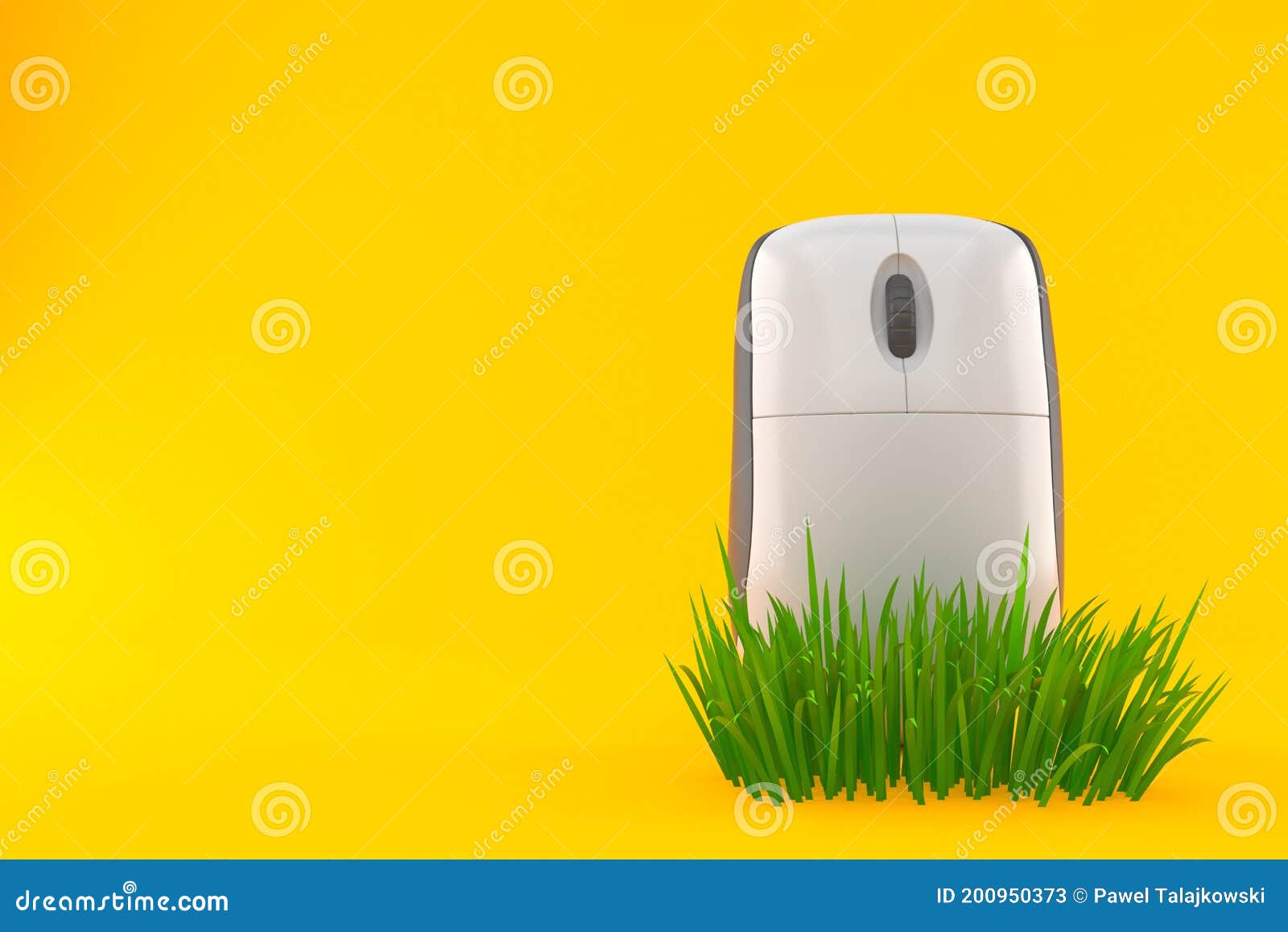 Computer mouse on grass stock illustration. Illustration of spring ...