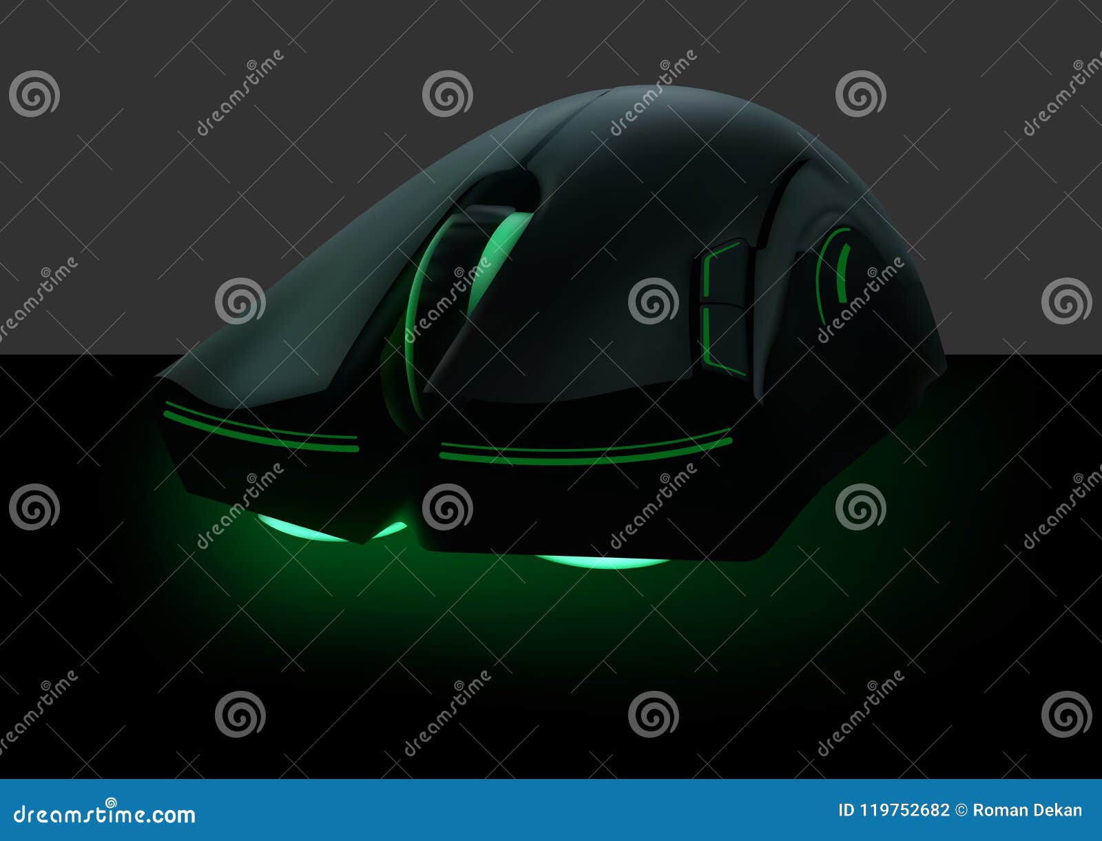 Computer Mouse with Green Neon Stock Vector - Illustration of hacker ...
