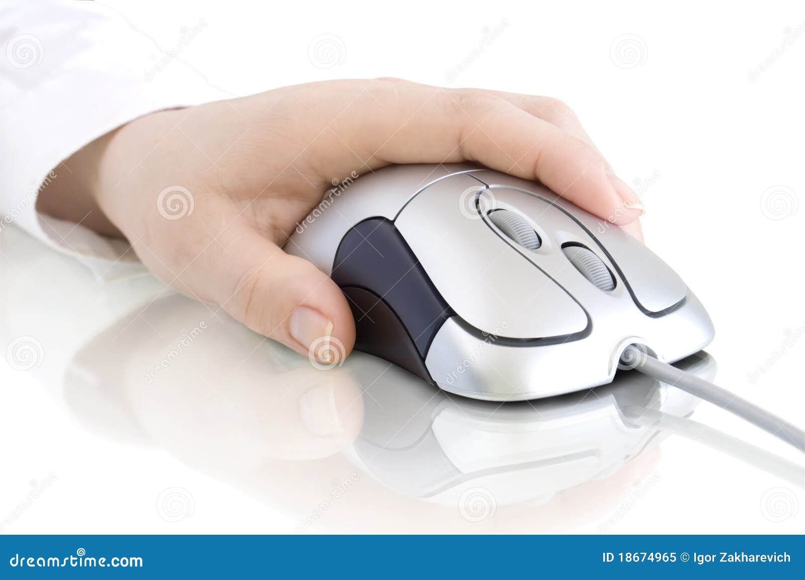 Computer mouse in hand stock image. Image of connection - 18674965