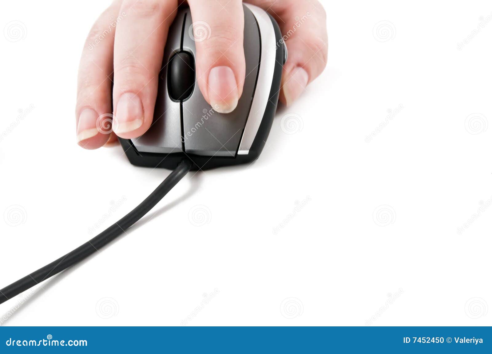 Computer mouse with hand stock photo. Image of reflection - 7452450