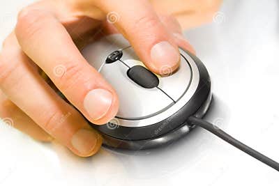 Computer mouse with hand stock photo. Image of equipment - 7537910