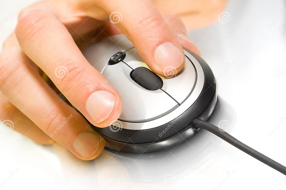 Computer mouse with hand stock photo. Image of equipment - 7537910