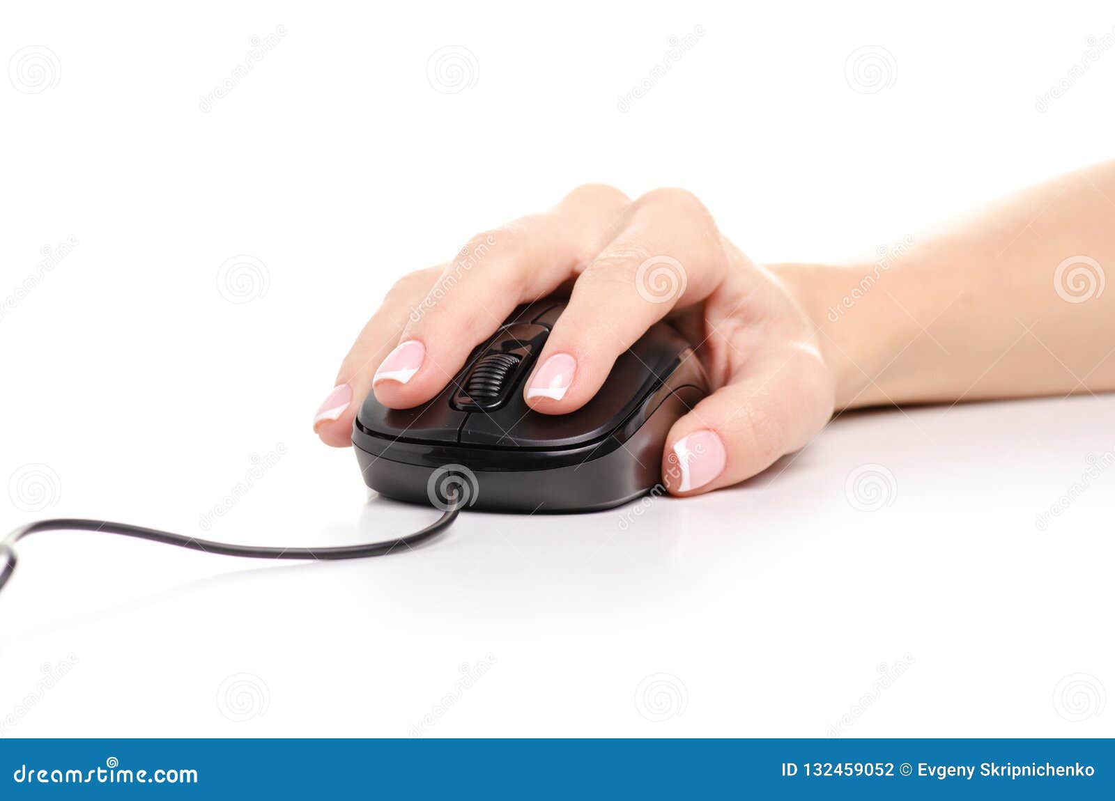 Computer mouse in hand stock photo. Image of push, control - 132459052