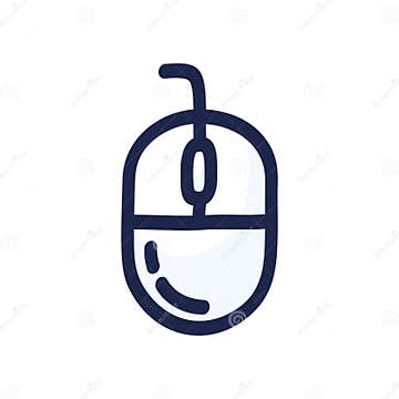 Computer Mouse Hand Drawn Outline Doodle Icon. Flat Cartoon Controller ...