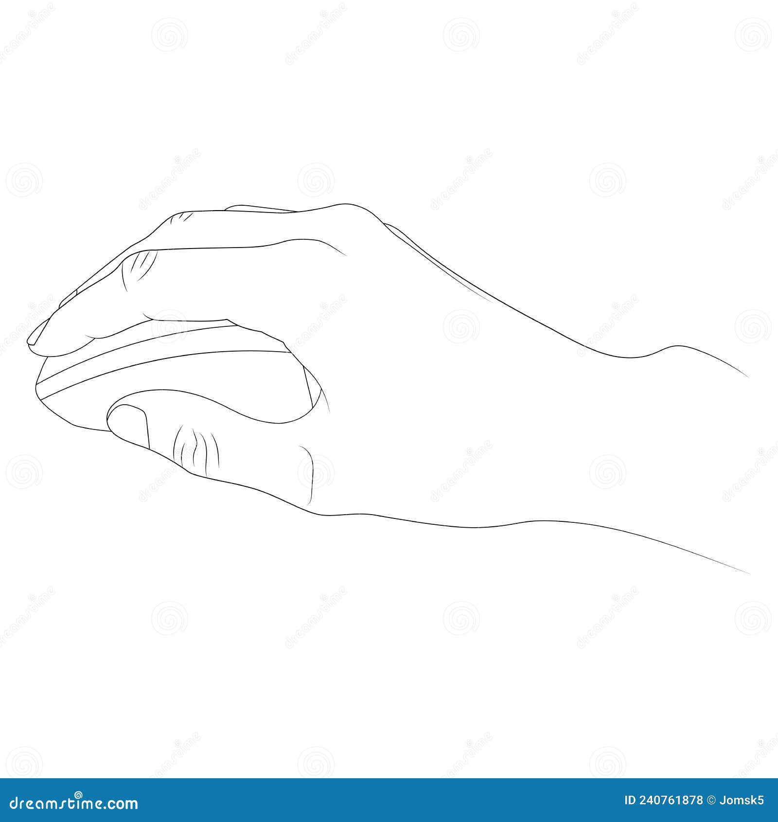 Computer Mouse in Hand Outline Vector Stock Vector - Illustration of ...