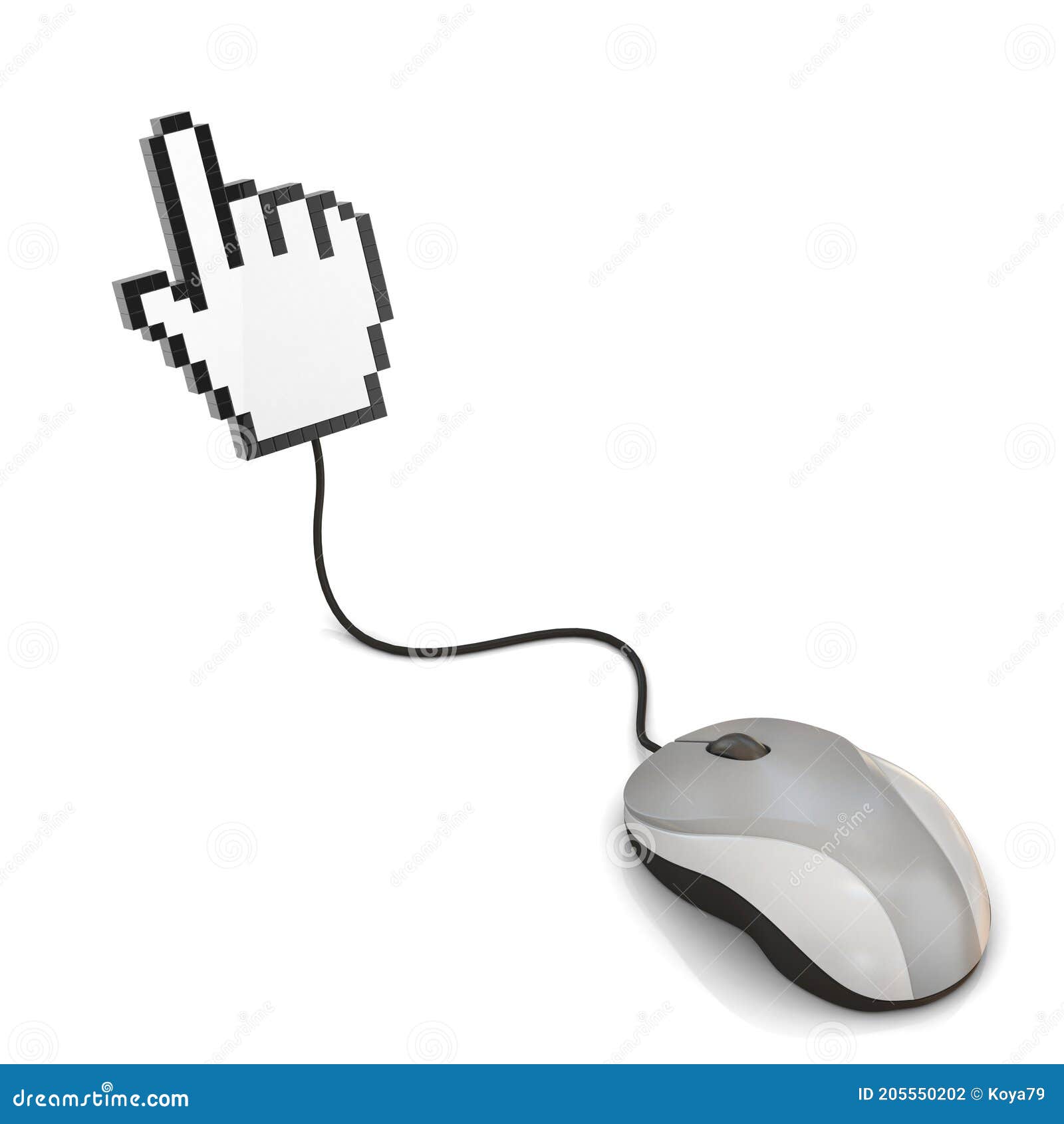 Computer Mouse with Hand Pointer Stock Illustration - Illustration of ...