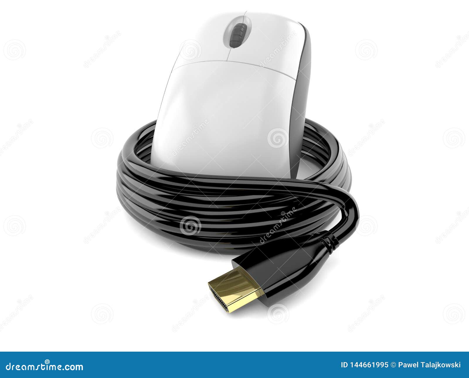 Computer Mouse with Hdmi Cable Stock Illustration - Illustration of ...