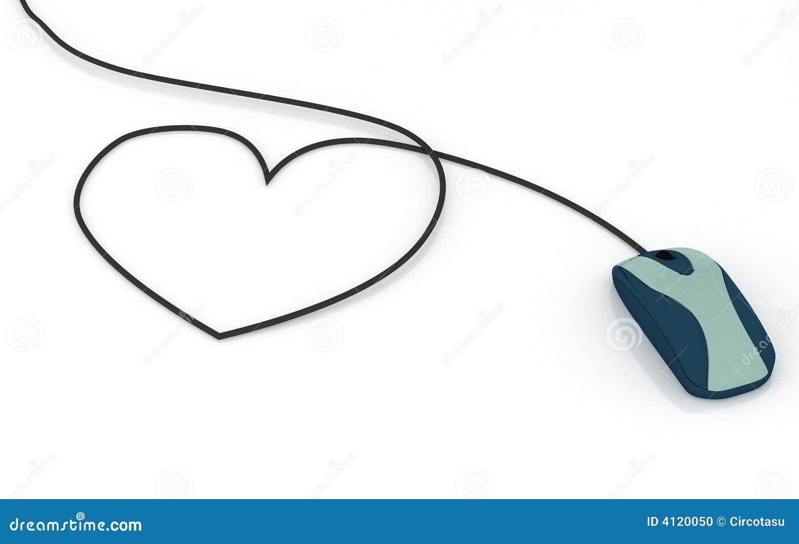 Computer Mouse with Heart Shaped Cable Stock Illustration ...