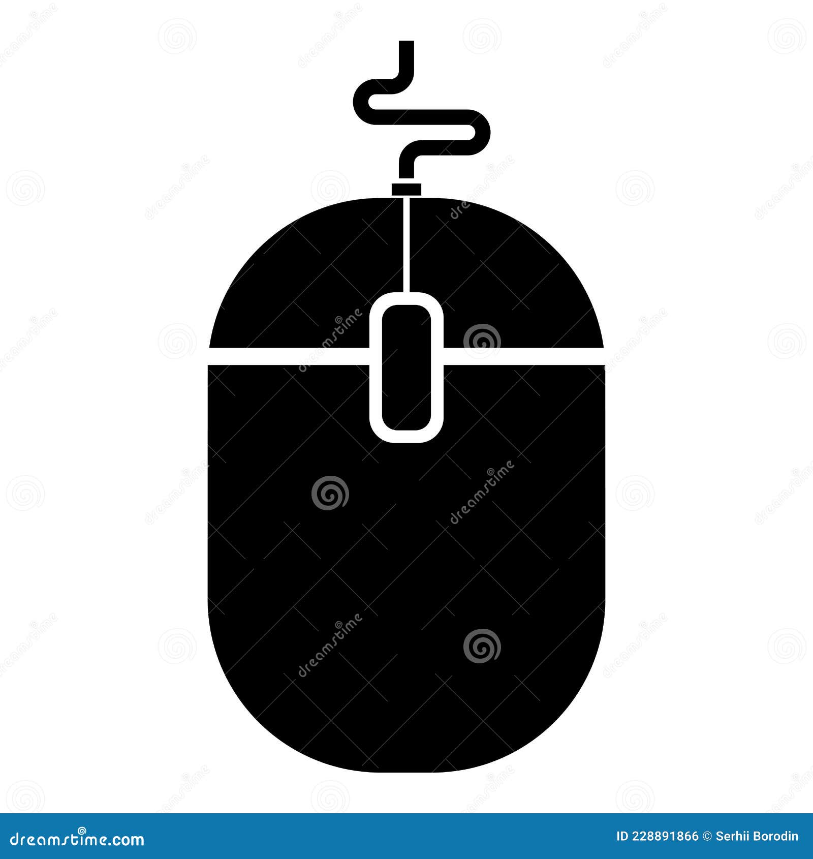 Computer Mouse Icon Black Color Vector Illustration Flat Style Image ...