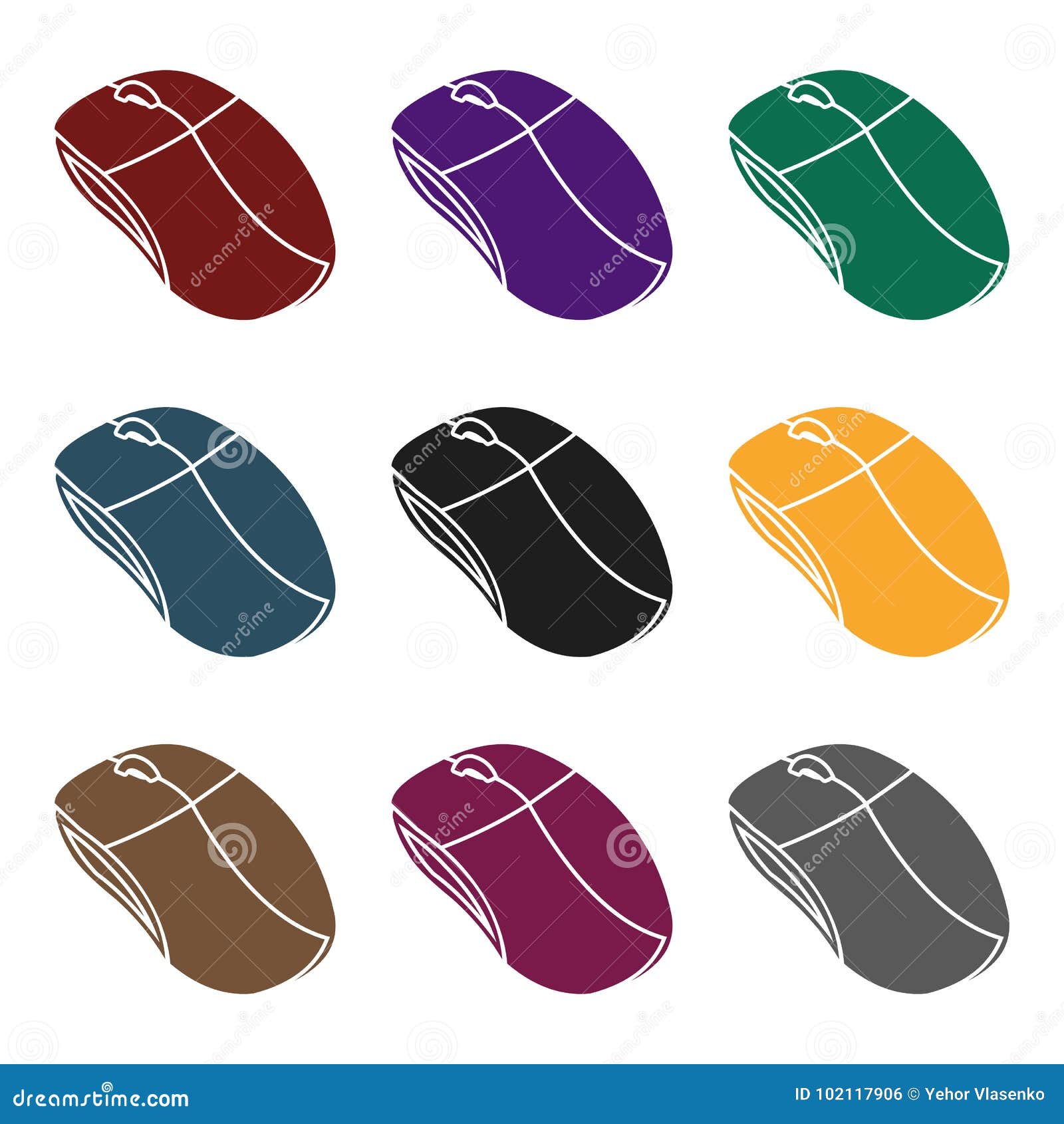 Computer Mouse Icon in Black Style Isolated on White Background ...