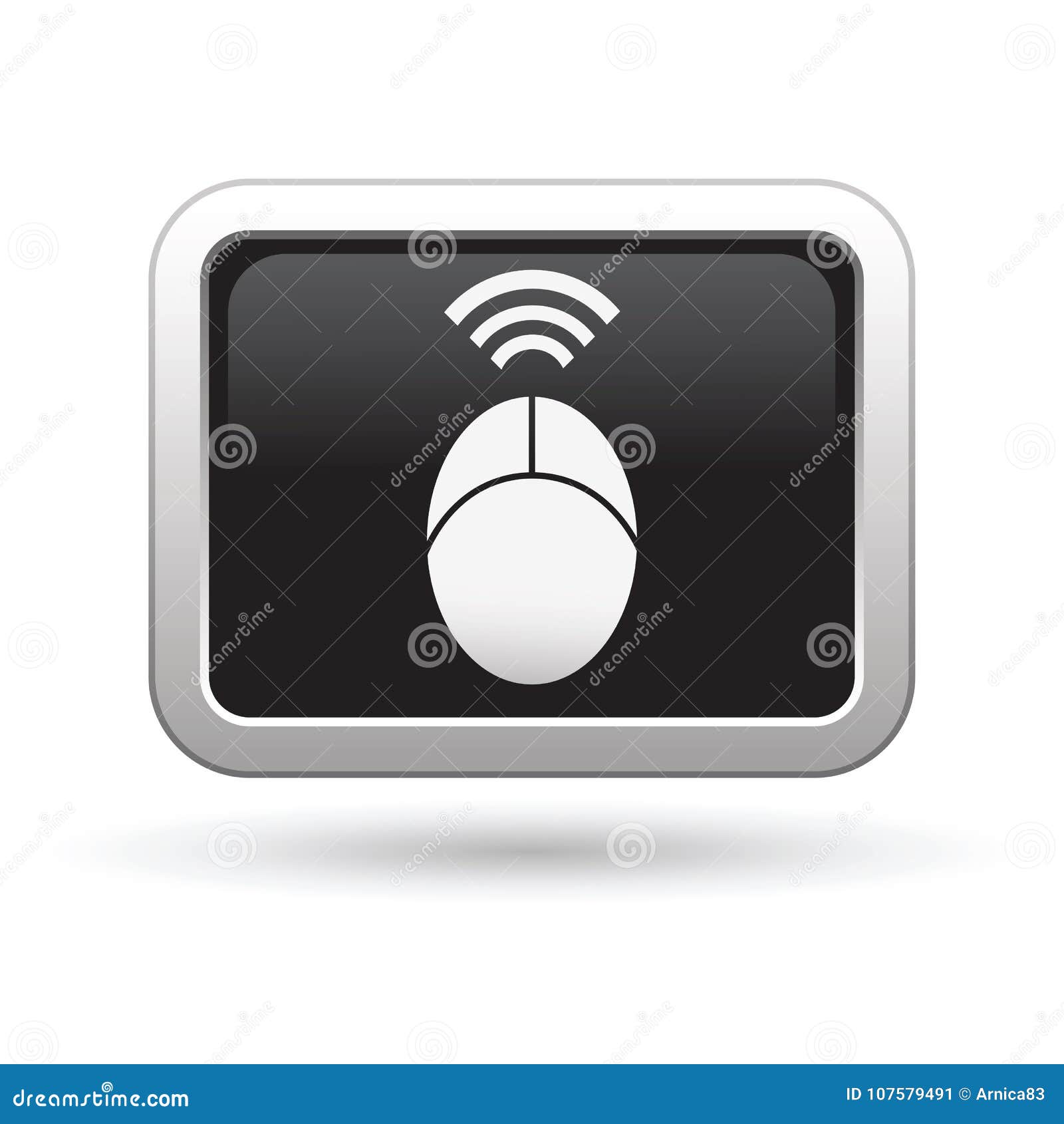 Computer Mouse Icon on the Button Stock Vector - Illustration of ...