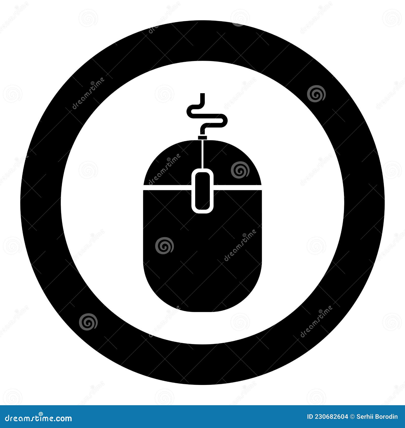 Computer Mouse Icon in Circle Round Black Color Vector Illustration ...