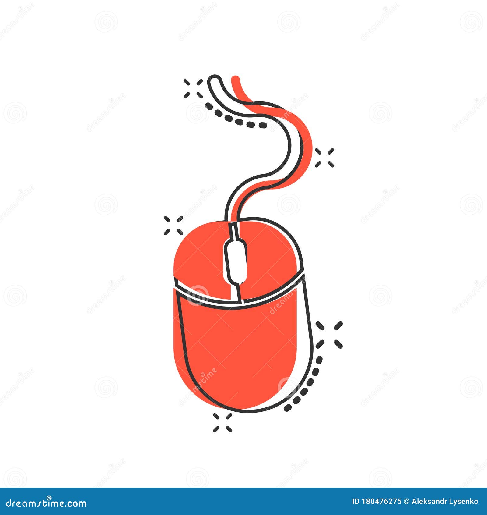 Computer Mouse Icon in Comic Style. Cursor Cartoon Vector Illustration ...