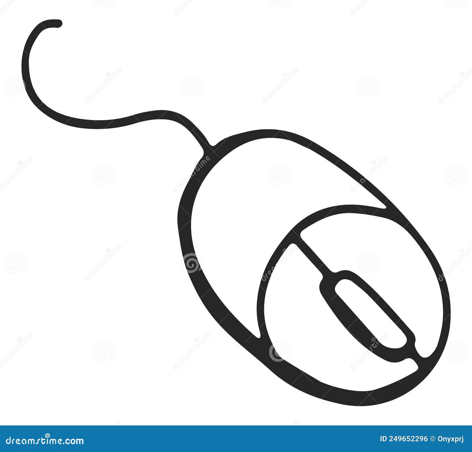 Computer Mouse Icon. Control Device Black Doodle Stock Illustration ...