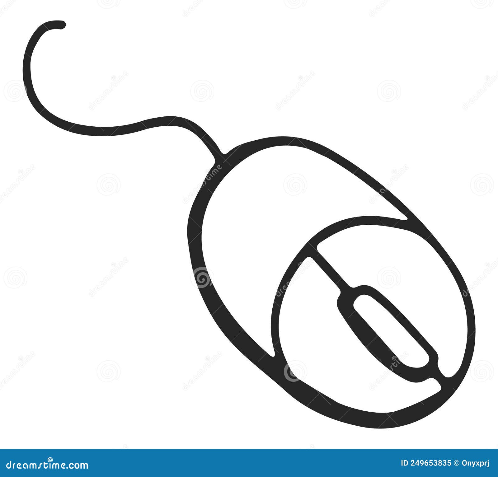 Computer Mouse Icon. Control Device Black Doodle Stock Vector ...