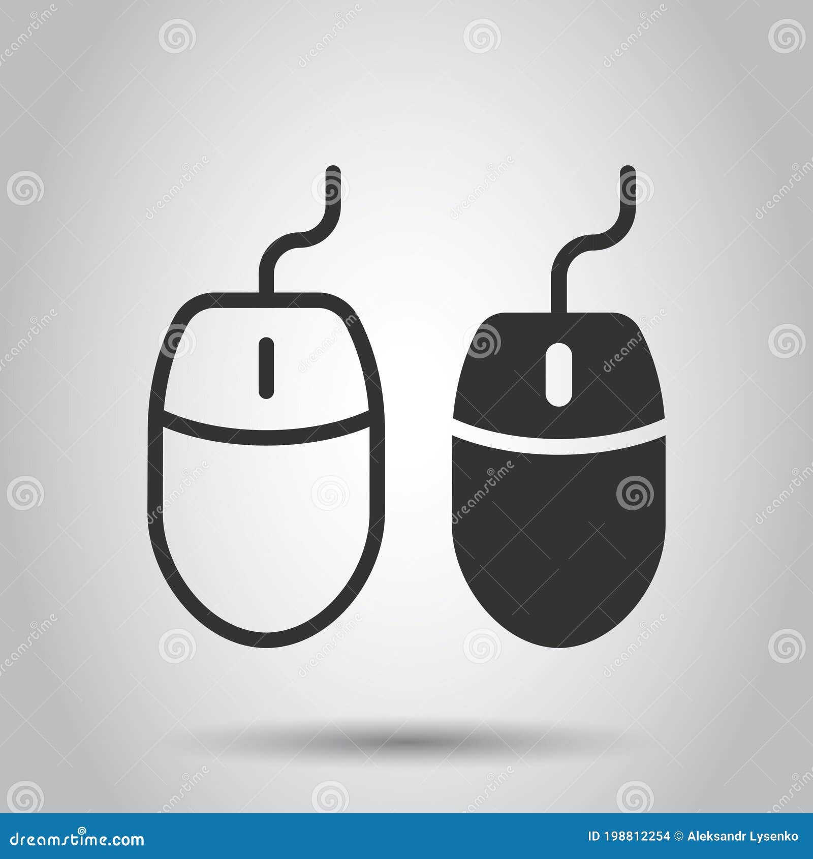 Computer Mouse Icon in Flat Style. Cursor Vector Illustration on White ...