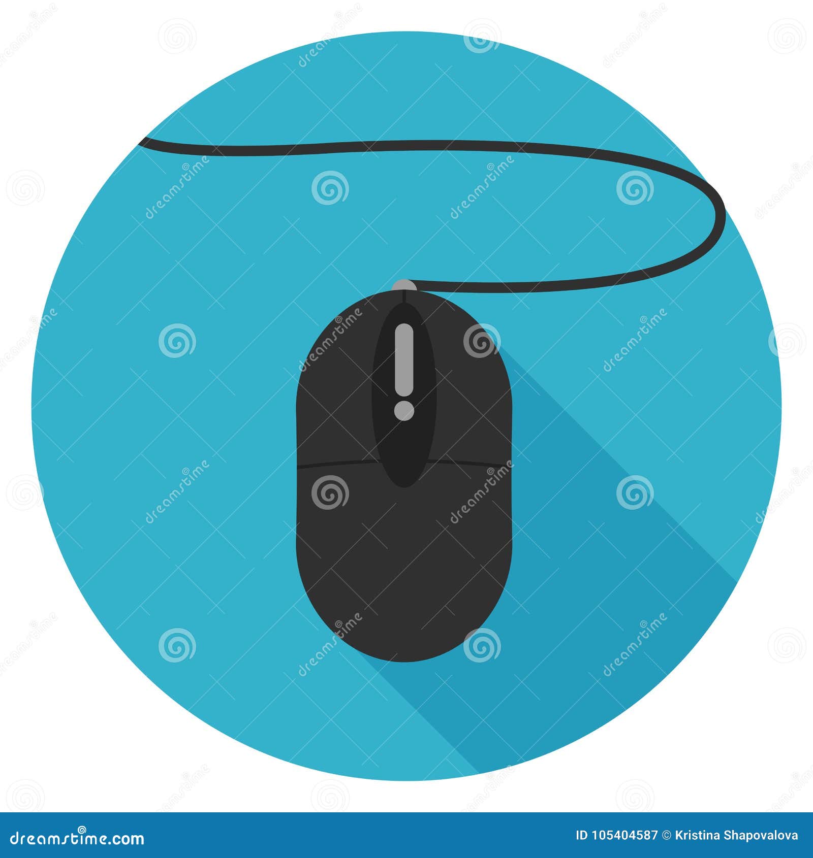 Computer Mouse Icon in Flat Design. Stock Illustration - Illustration ...