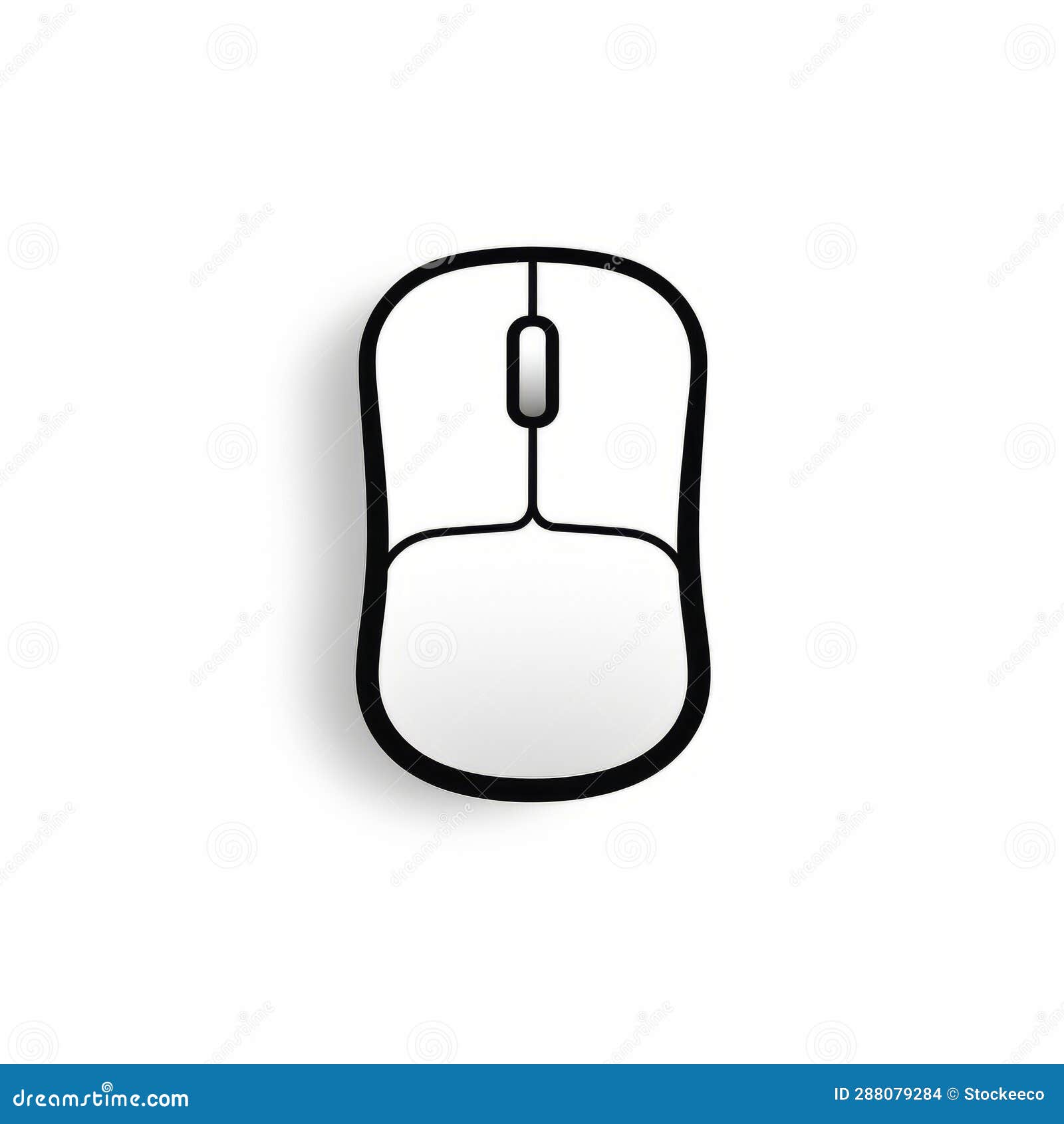 Computer Mouse Icon - Inkless Vector Illustration on White Background ...
