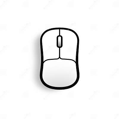 Computer Mouse Icon - Inkless Vector Illustration on White Background ...