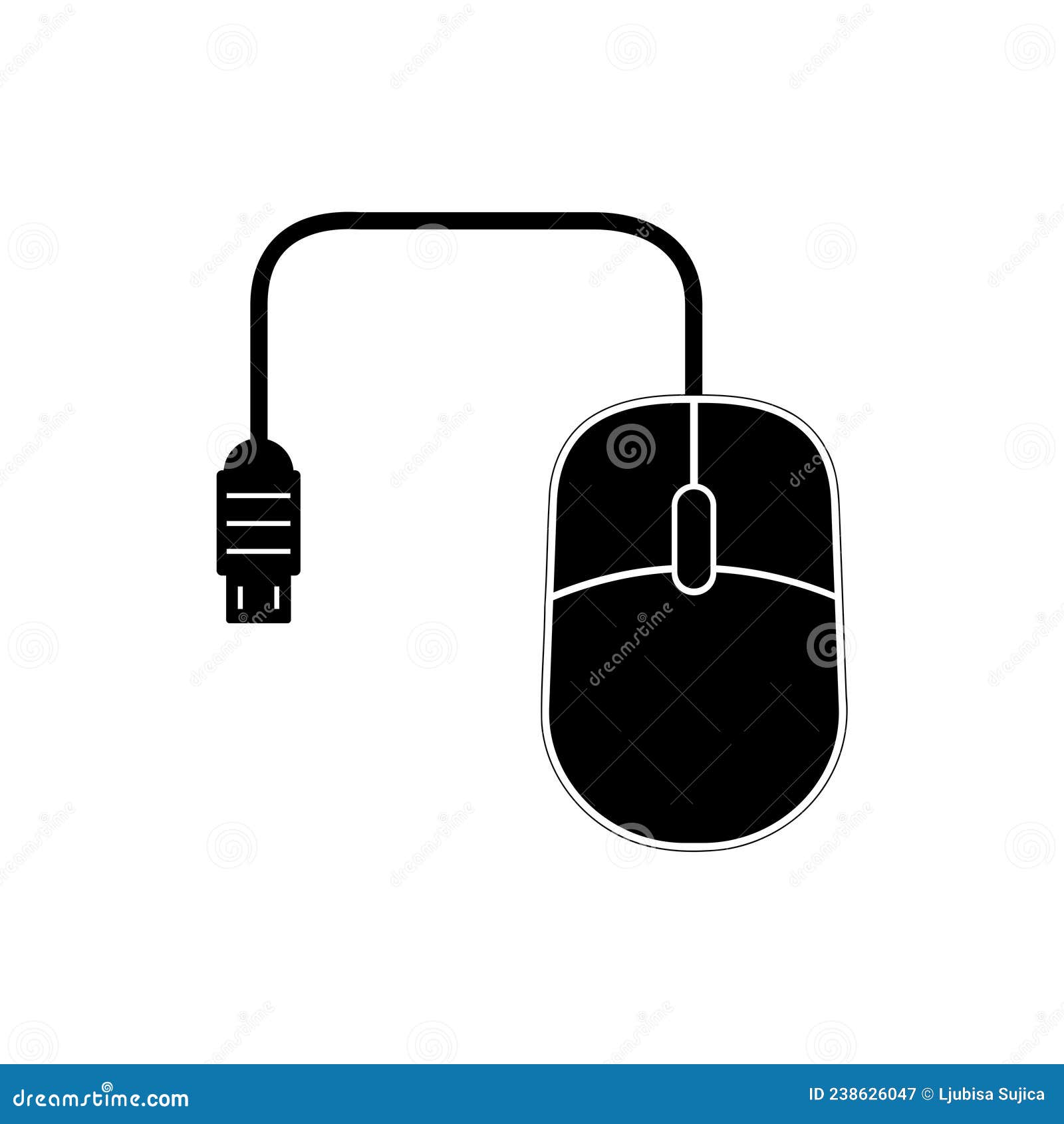 Computer Mouse Icon Isolated on White Background Stock Vector ...