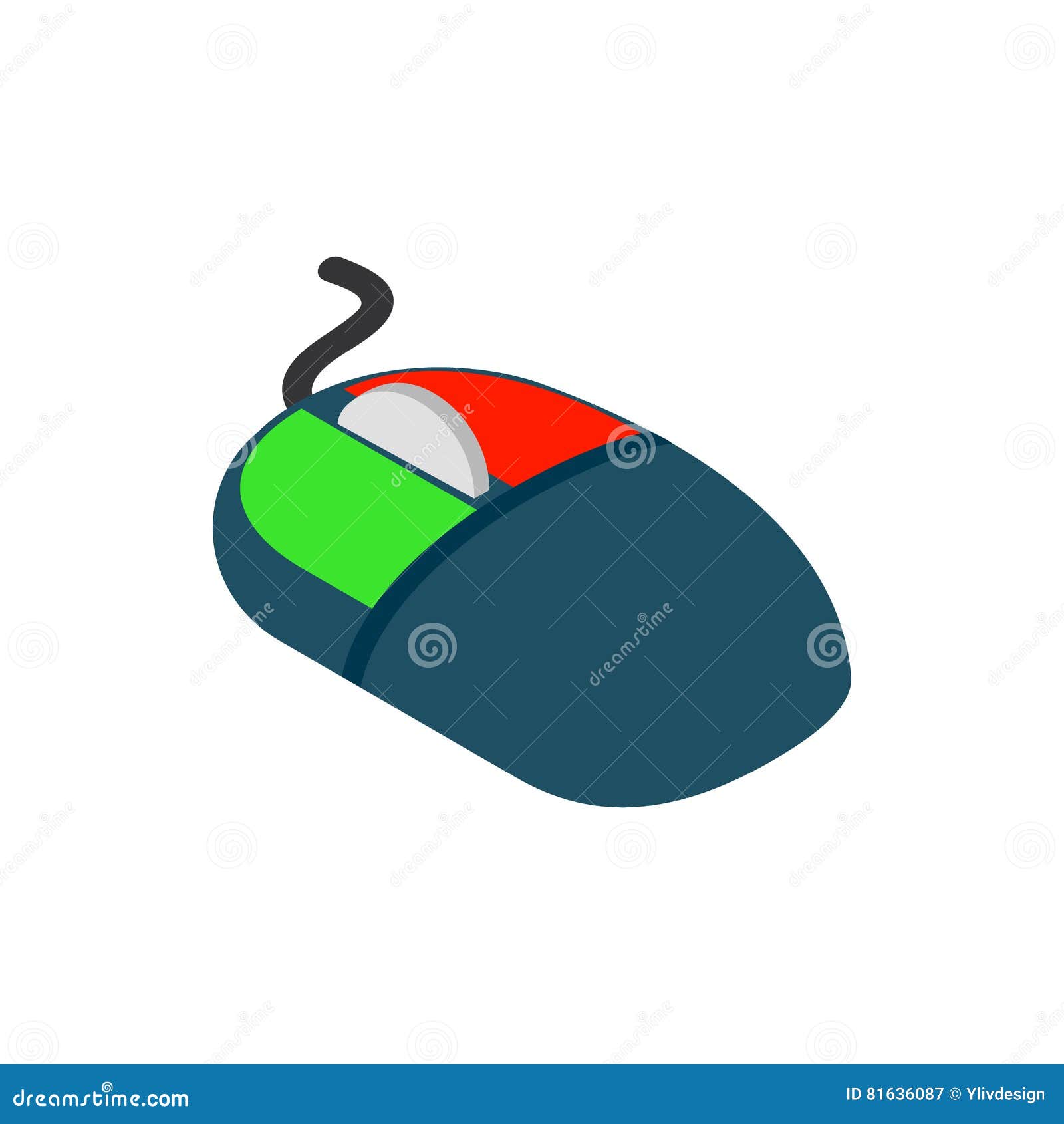 Computer Mouse Icon, Isometric 3d Style Stock Vector - Illustration of ...