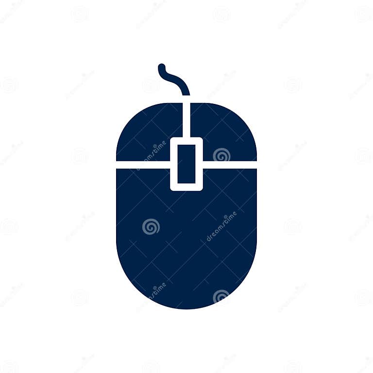 Computer Mouse Icon Logo Vector Design Illustration, Isolated on White ...