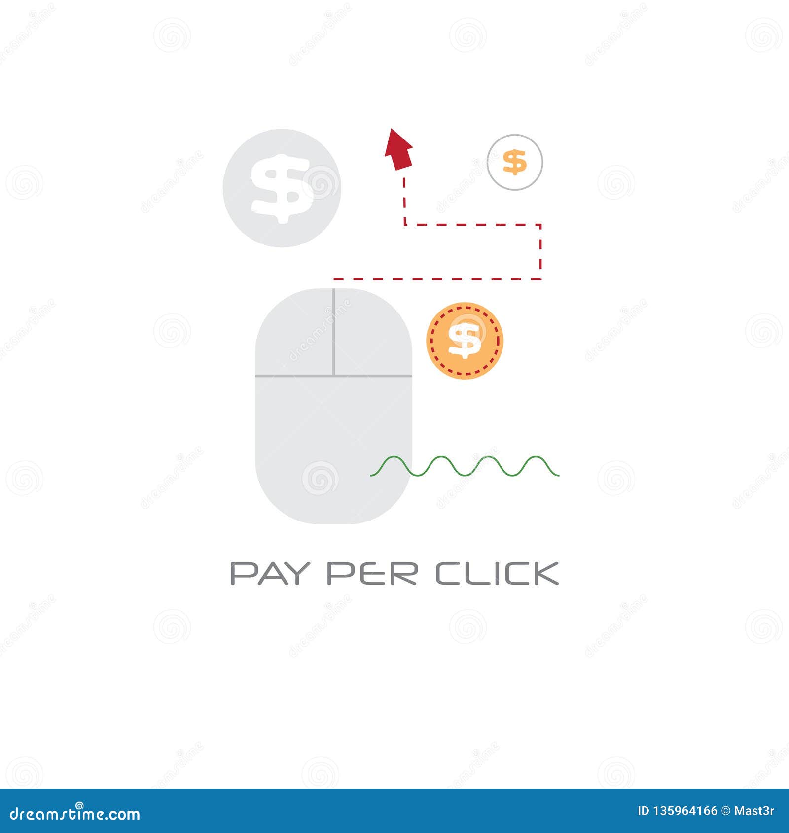 Computer Mouse Icon Online Payment Pay Per Click Concept Line Style ...