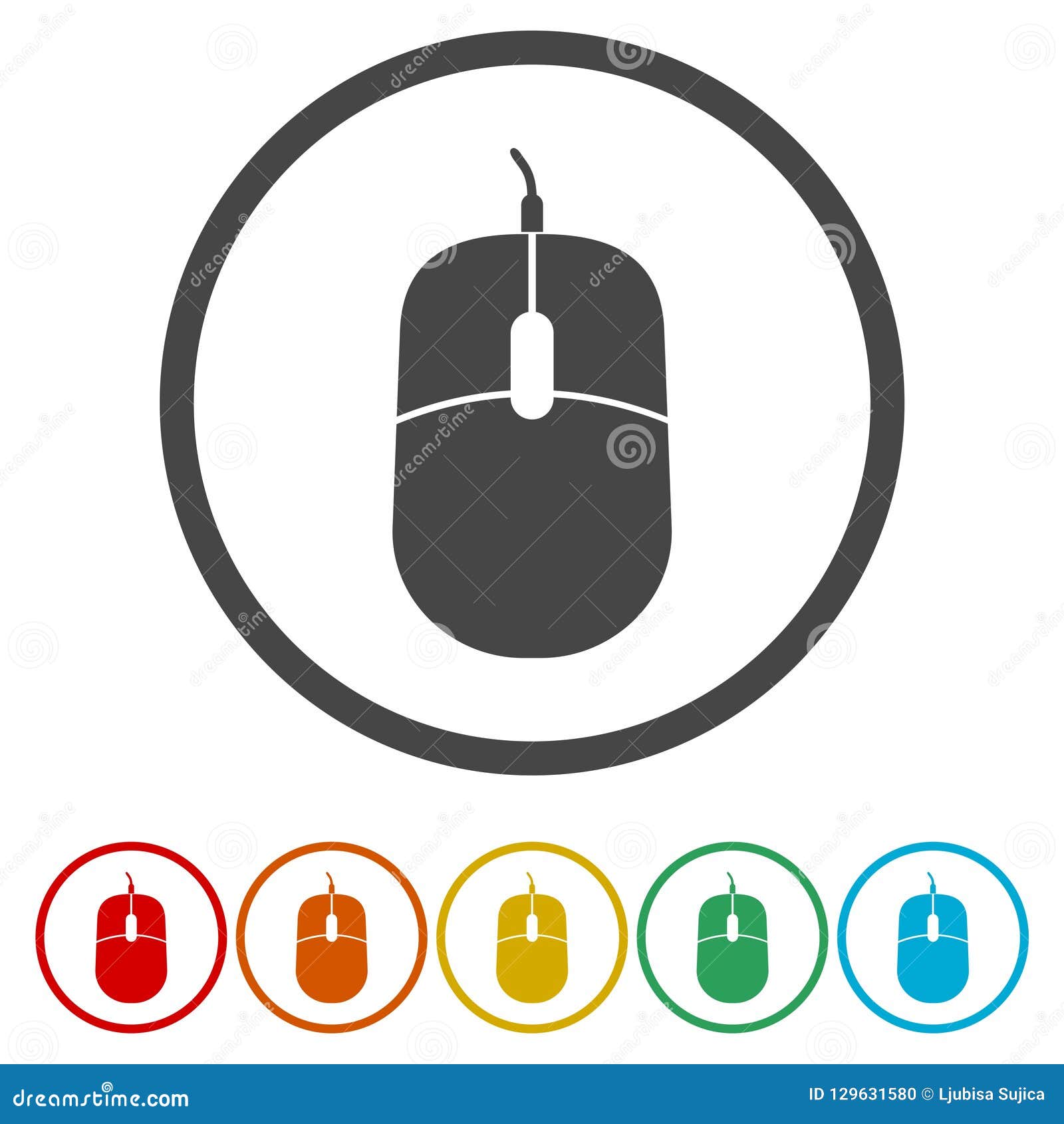 Computer Mouse Icon. Optical with Wheel Symbol Stock Vector ...