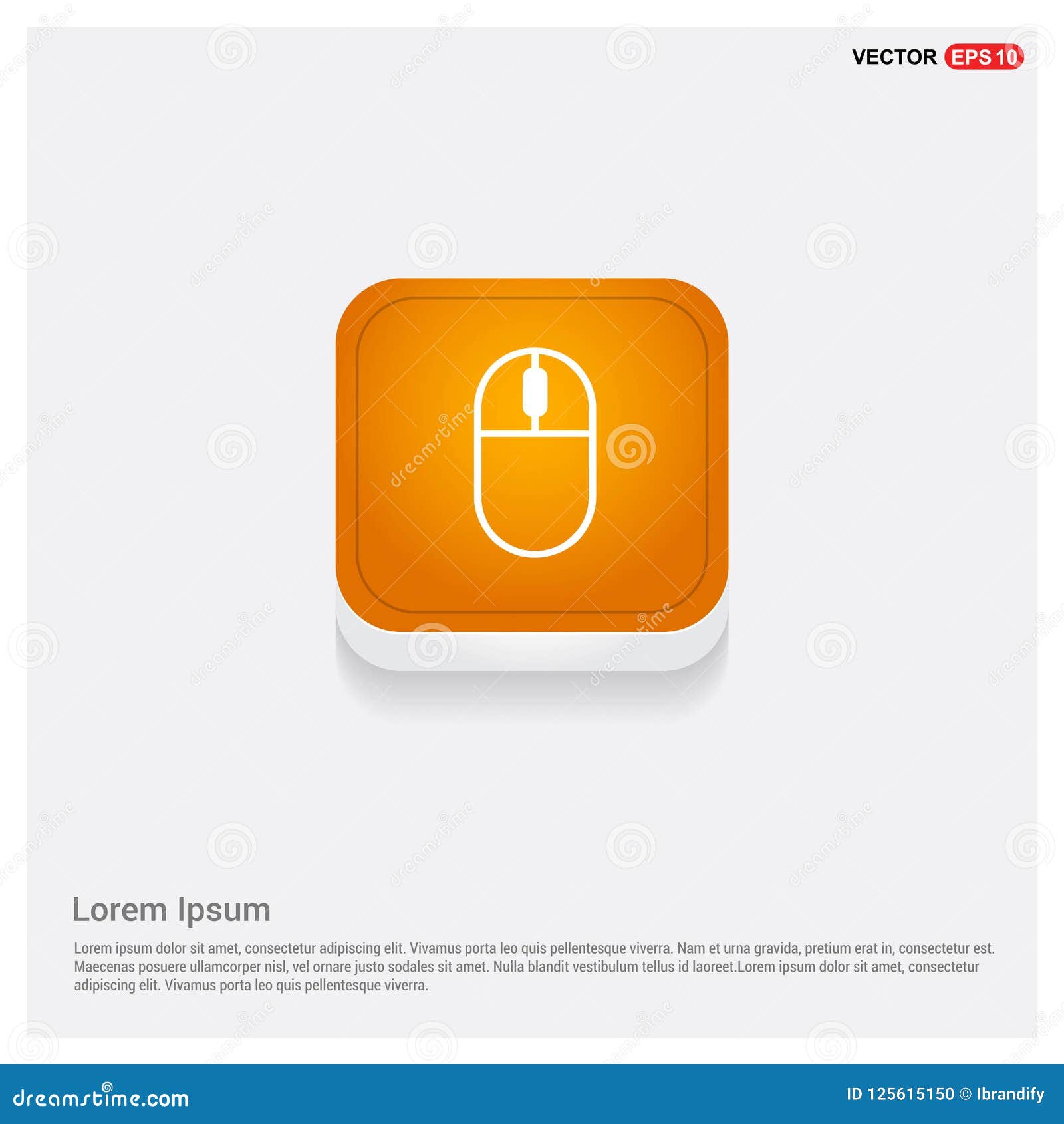 Computer Mouse Icon Orange Abstract Web Button Stock Vector ...
