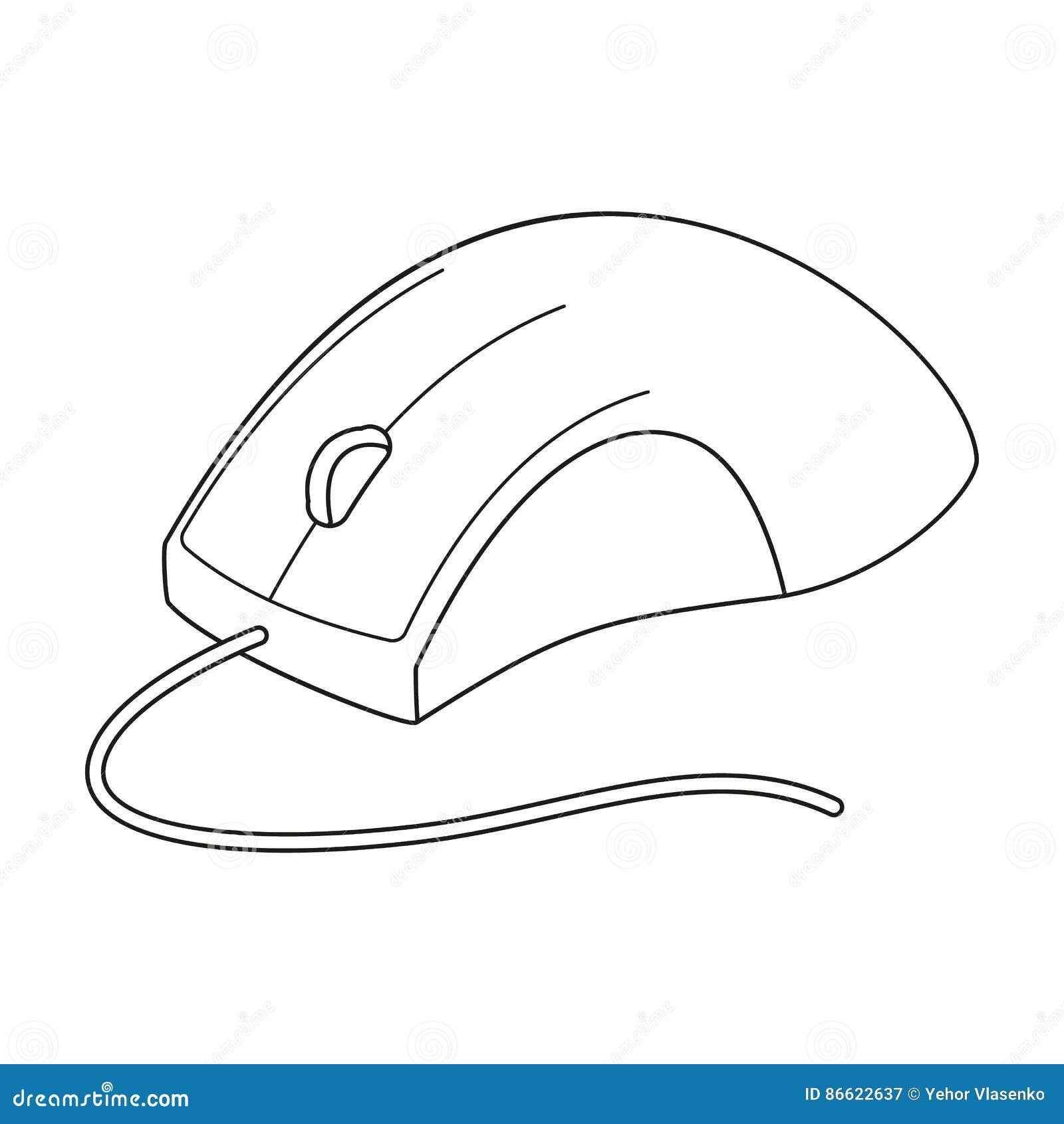 Computer Mouse Icon in Outline Style Isolated on White Background ...