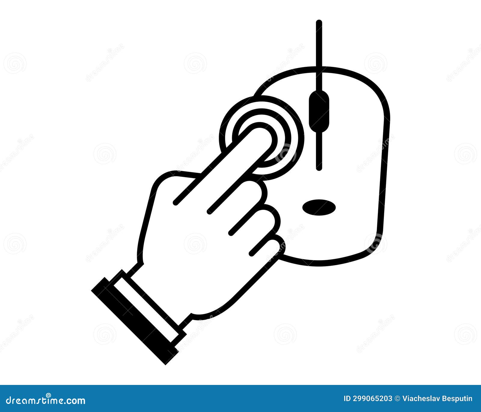Computer Mouse Icon. Pressing the Button Stock Illustration ...