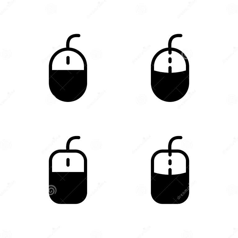 Computer Mouse Icon Set. Mouse Icon. 4 Type Mouse Icons. Stock Vector ...