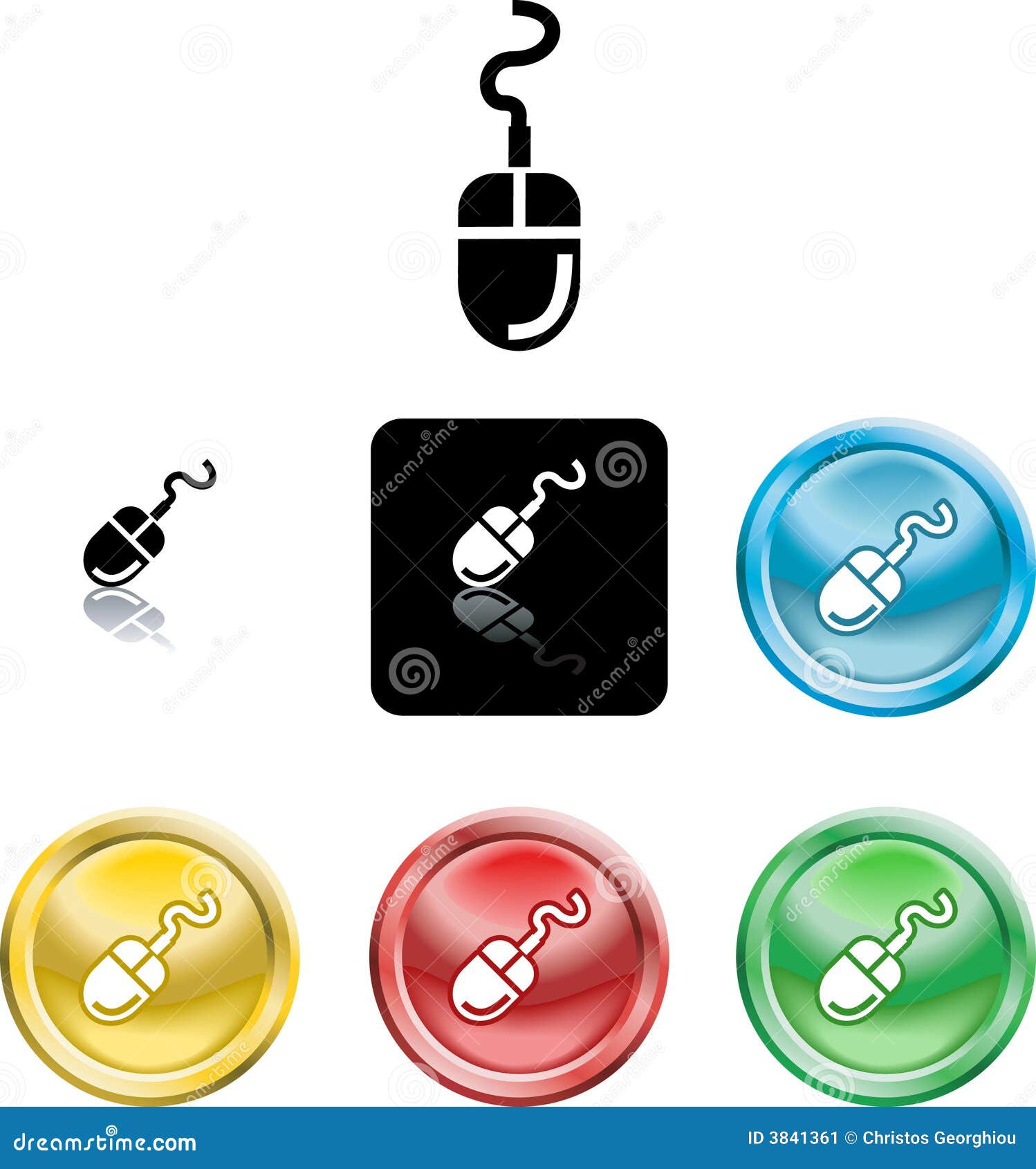 Computer Mouse Icon Symbol stock vector. Illustration of yellow - 3841361