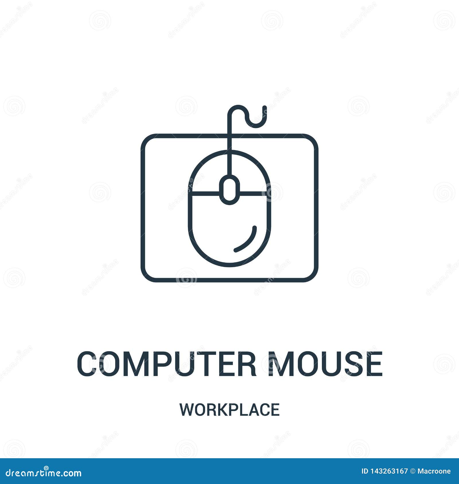 Computer Mouse Icon Vector from Workplace Collection. Thin Line ... Computer Mouse Icon Vector from Workplace Collection. Thin Line ...