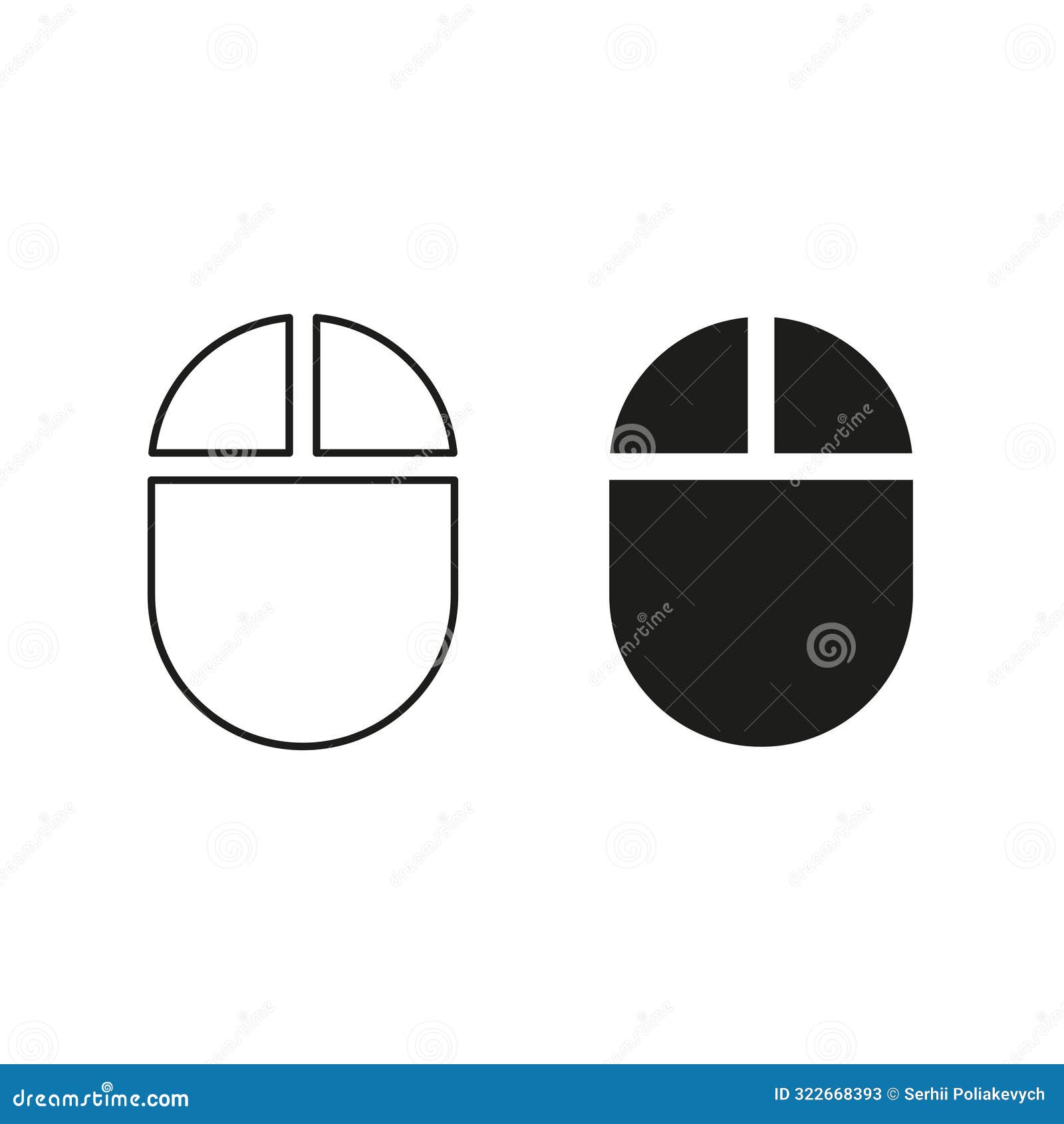 Computer Mouse Icons. Black and White. Vector Graphic Stock Vector ...