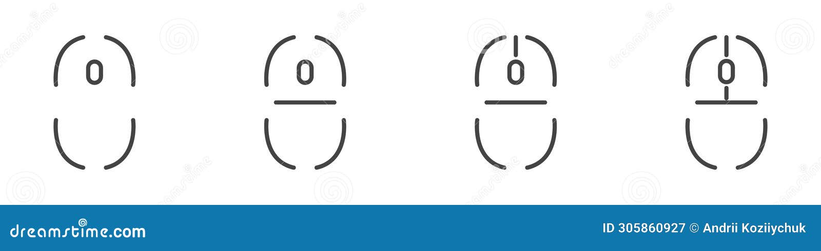 Computer Mouse Icons Vector. Left and Right Click Vector. Icons Set of ...