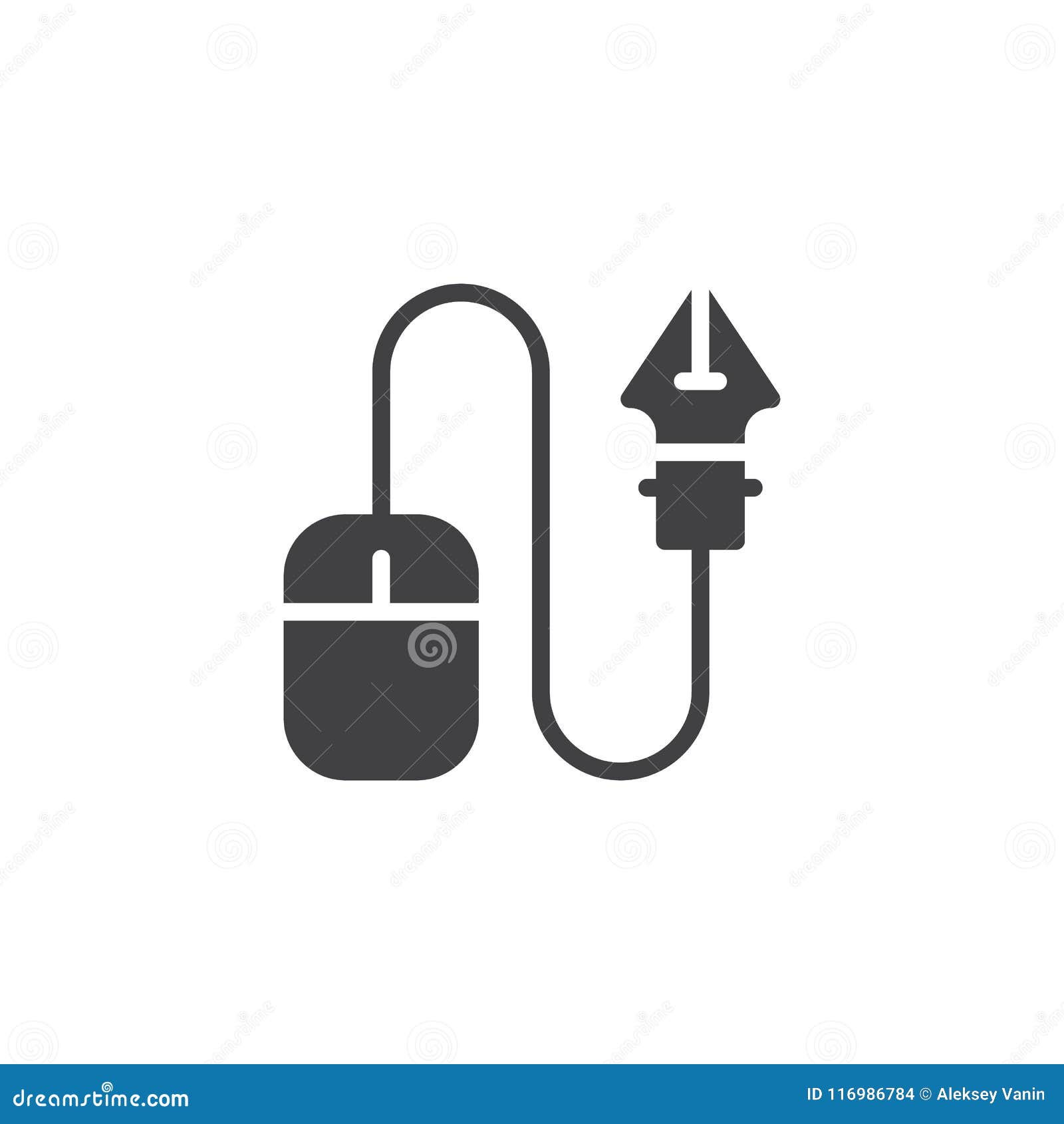 Computer Mouse and Ink Pen Nib Vector Icon Stock Vector - Illustration ...