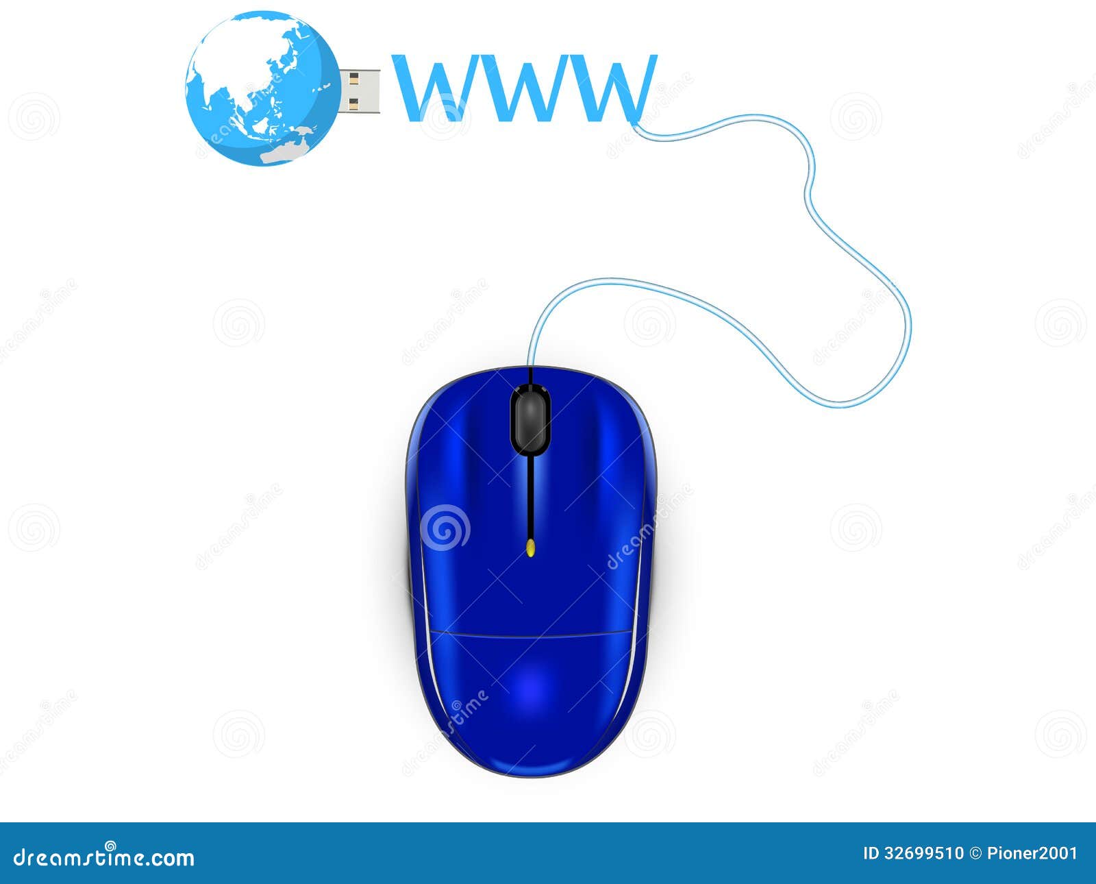 Computer Mouse with Internet Stock Vector - Illustration of laser, blue ...