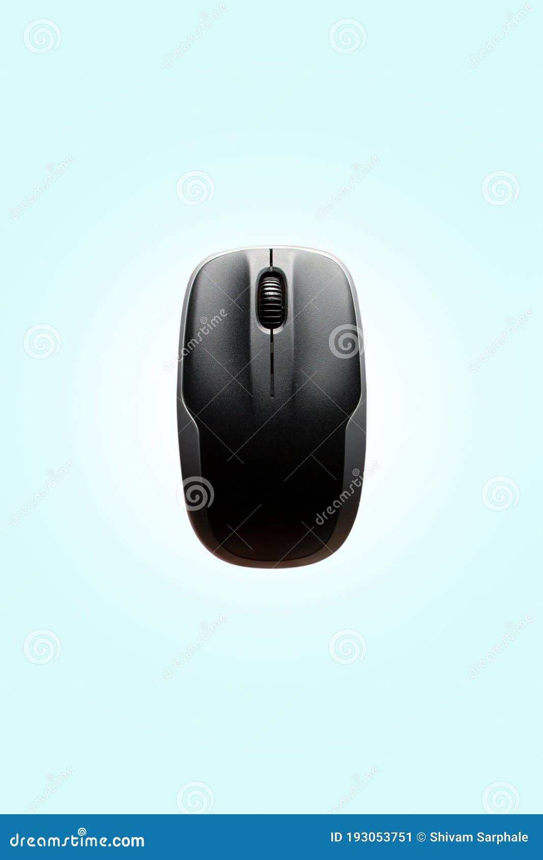 Above View of Computer Mouse on Light Blue Background. Above View of ...
