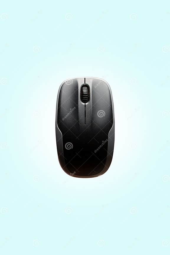 Above View of Computer Mouse on Light Blue Background. Above View of ...