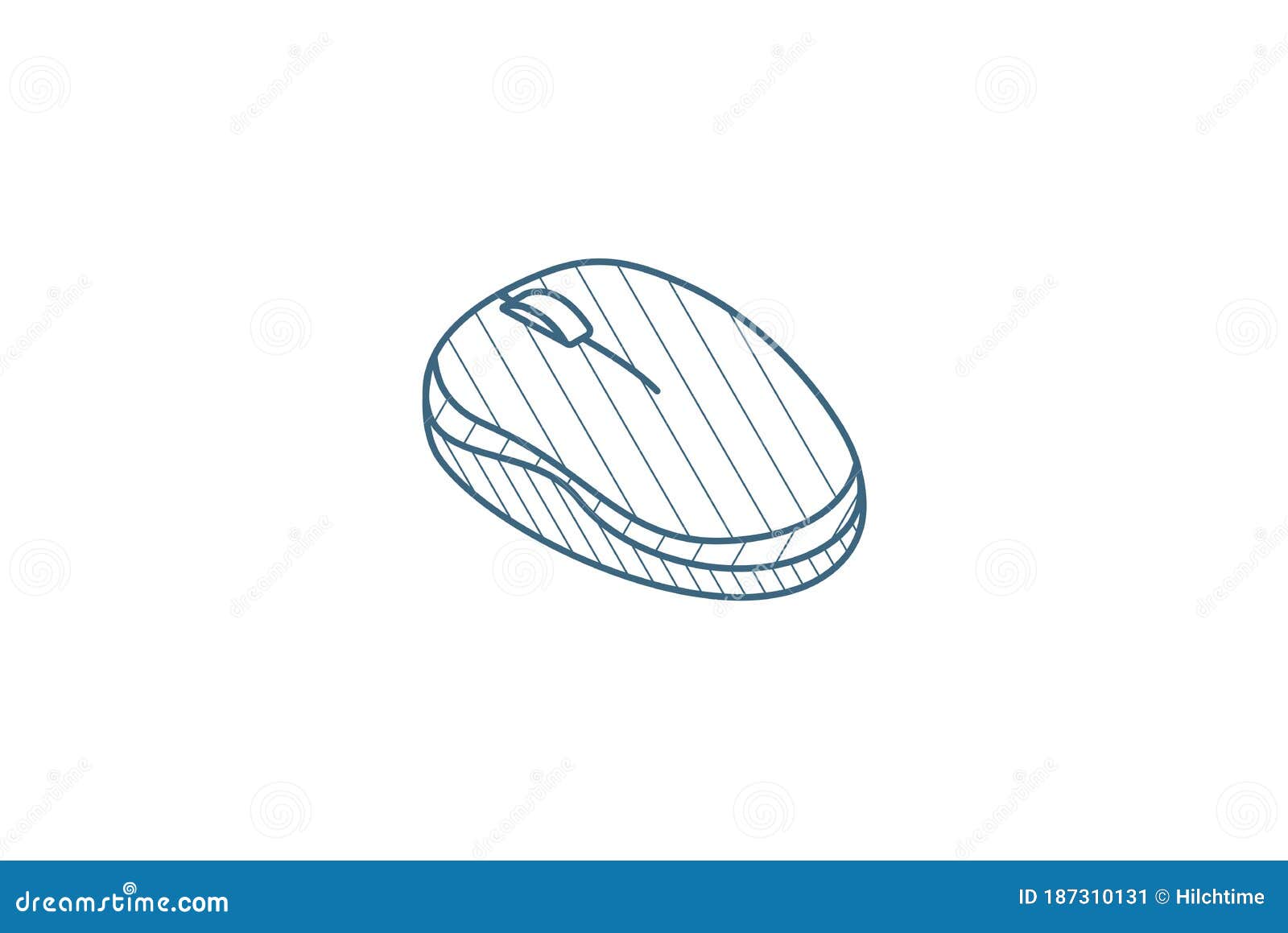 Computer Mouse Isometric Icon. 3d Line Art Technical Drawing. Editable ...