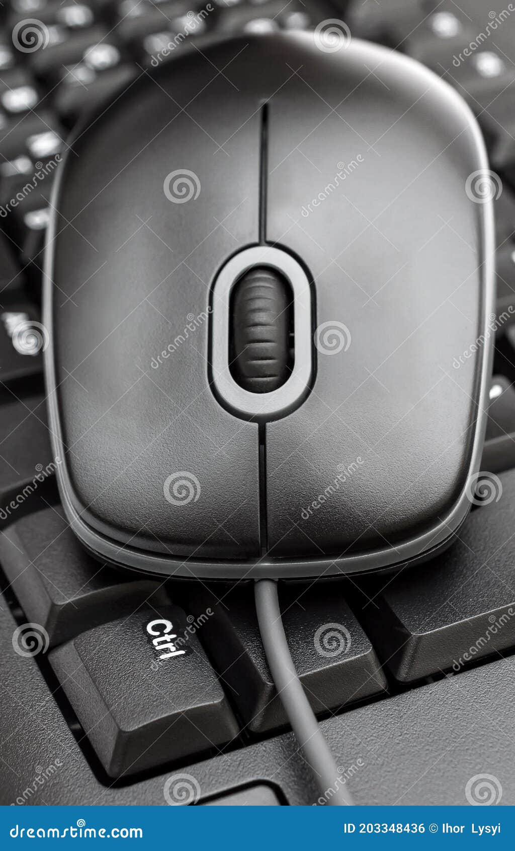 Computer Mouse on the Keyboard. Close Up Stock Photo - Image of ...