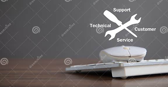 Computer Mouse and Keyboard. Technical Support Customer Service Stock ...