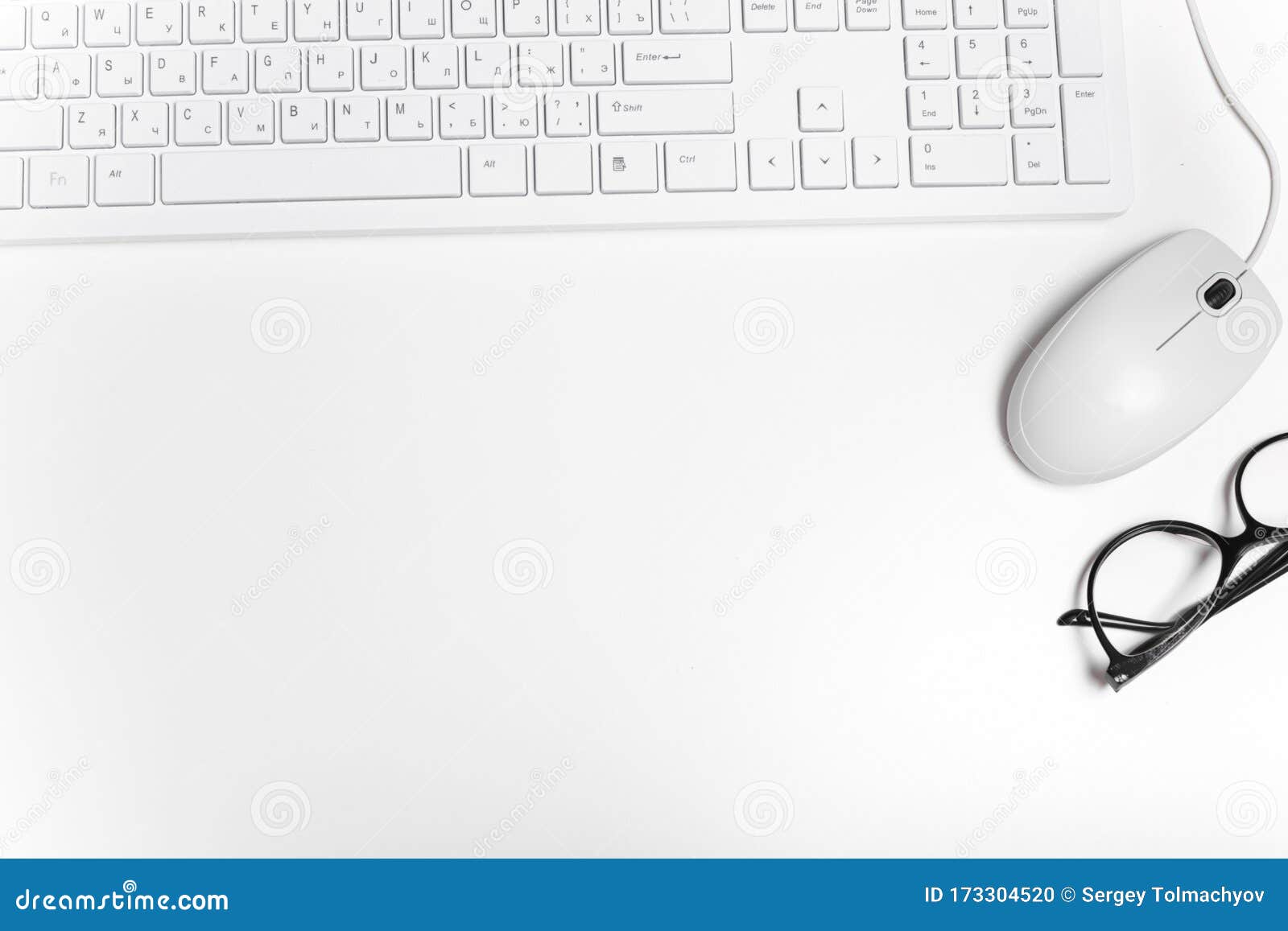 Computer Mouse and Keyboard. Top View. Creative Photo. Stock Photo ...