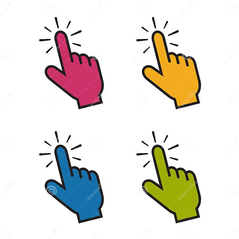 Computer Mouse Klick Pointer - Colorful Vector Illustration - Isolated ...