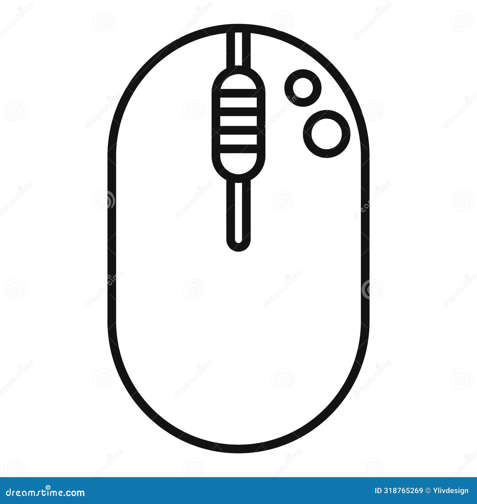 Simple Line Illustration of a Computer Mouse, Suitable for Web and ...