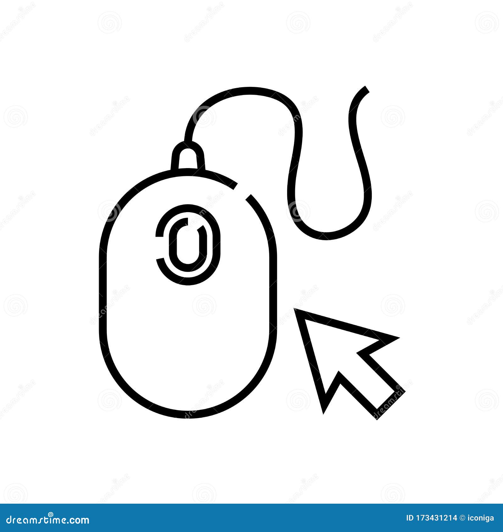 Computer Mouse Line Icon, Concept Sign, Outline Vector Illustration ...