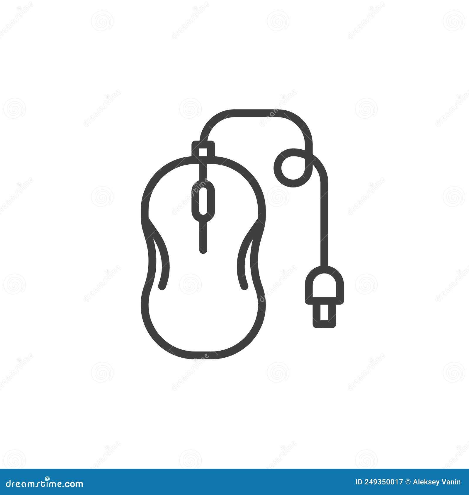 Computer mouse line icon stock vector. Illustration of simple - 249350017