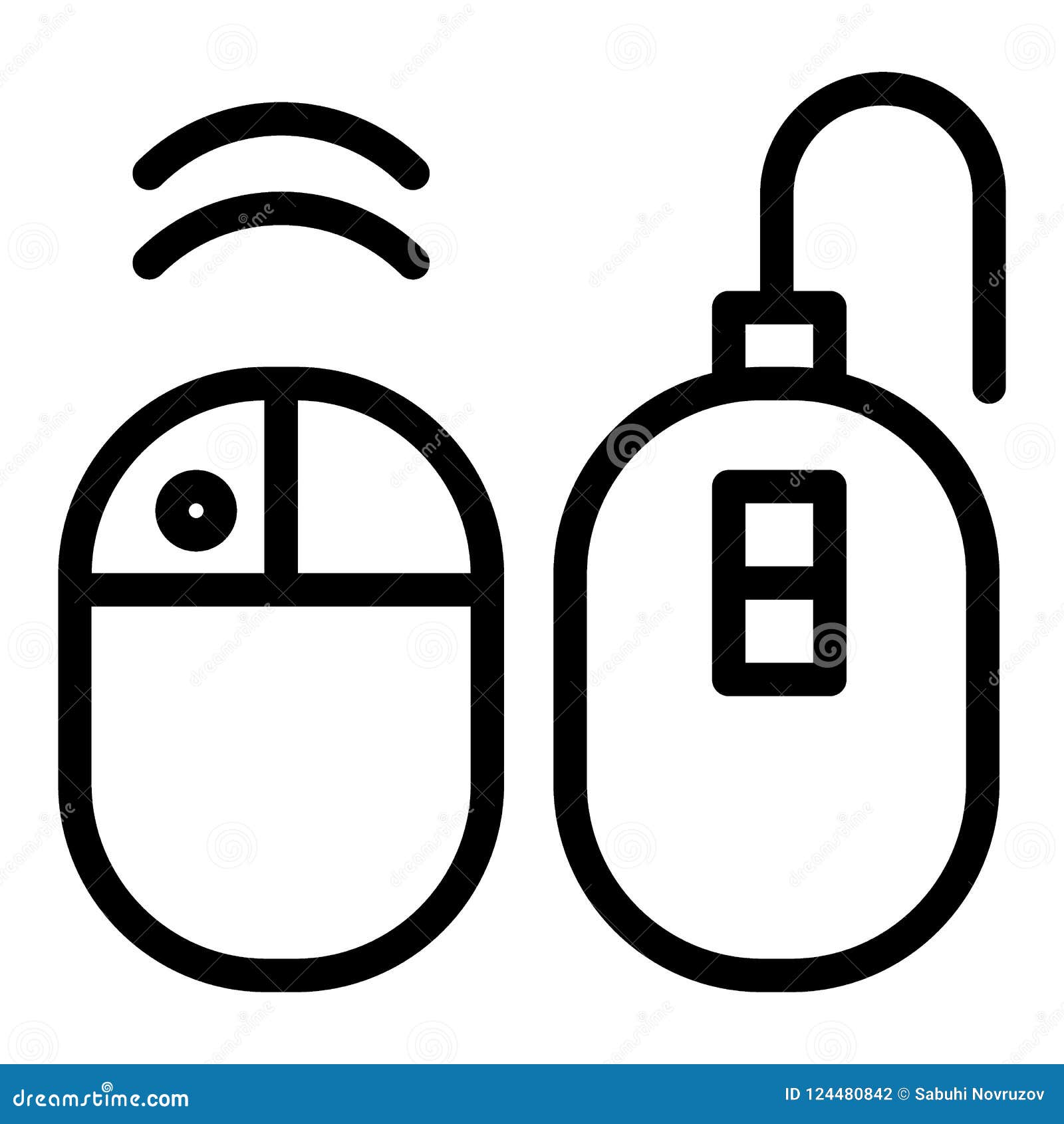 Computer Mouse Line Icon. Optical Mouse Vector Illustration Isolated on ...